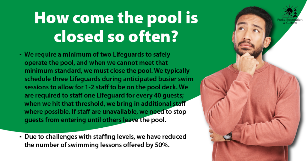 What's up with all the pool closures? - Parks Recreation & Culture